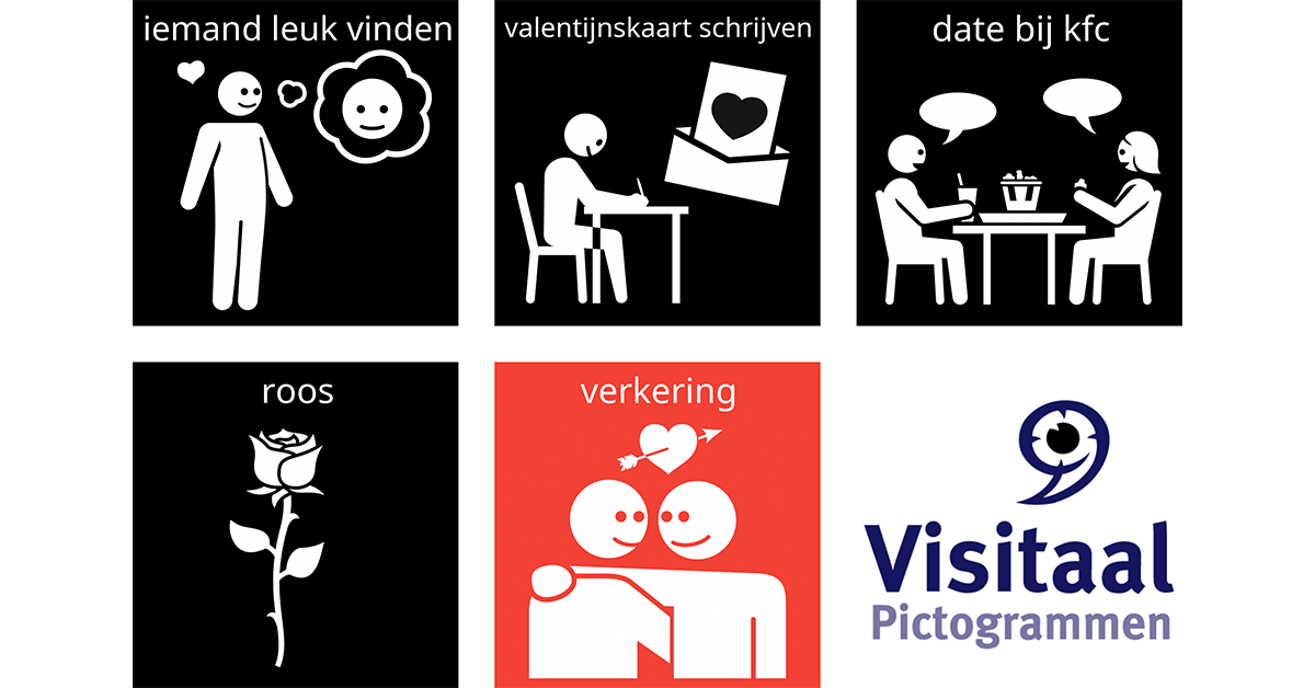 Pictogrammen Valentijnsdag