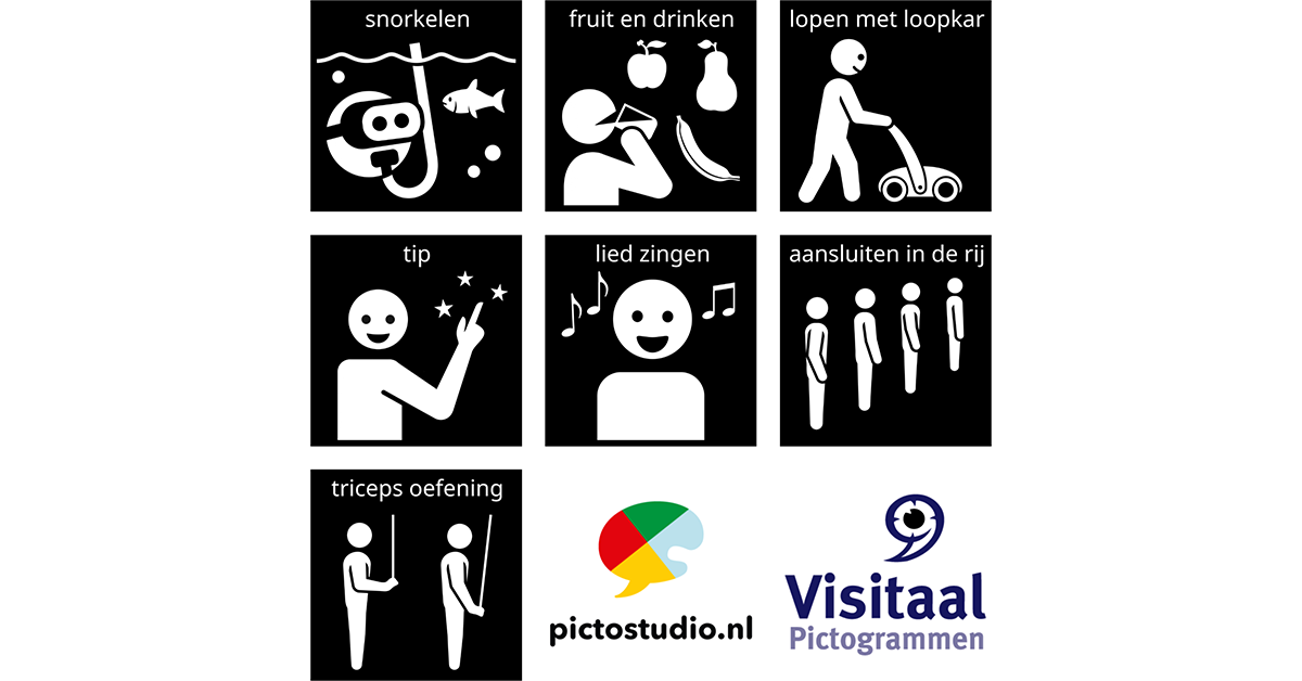 Eenvoudige pictogrammen voor ondersteunde communicatie